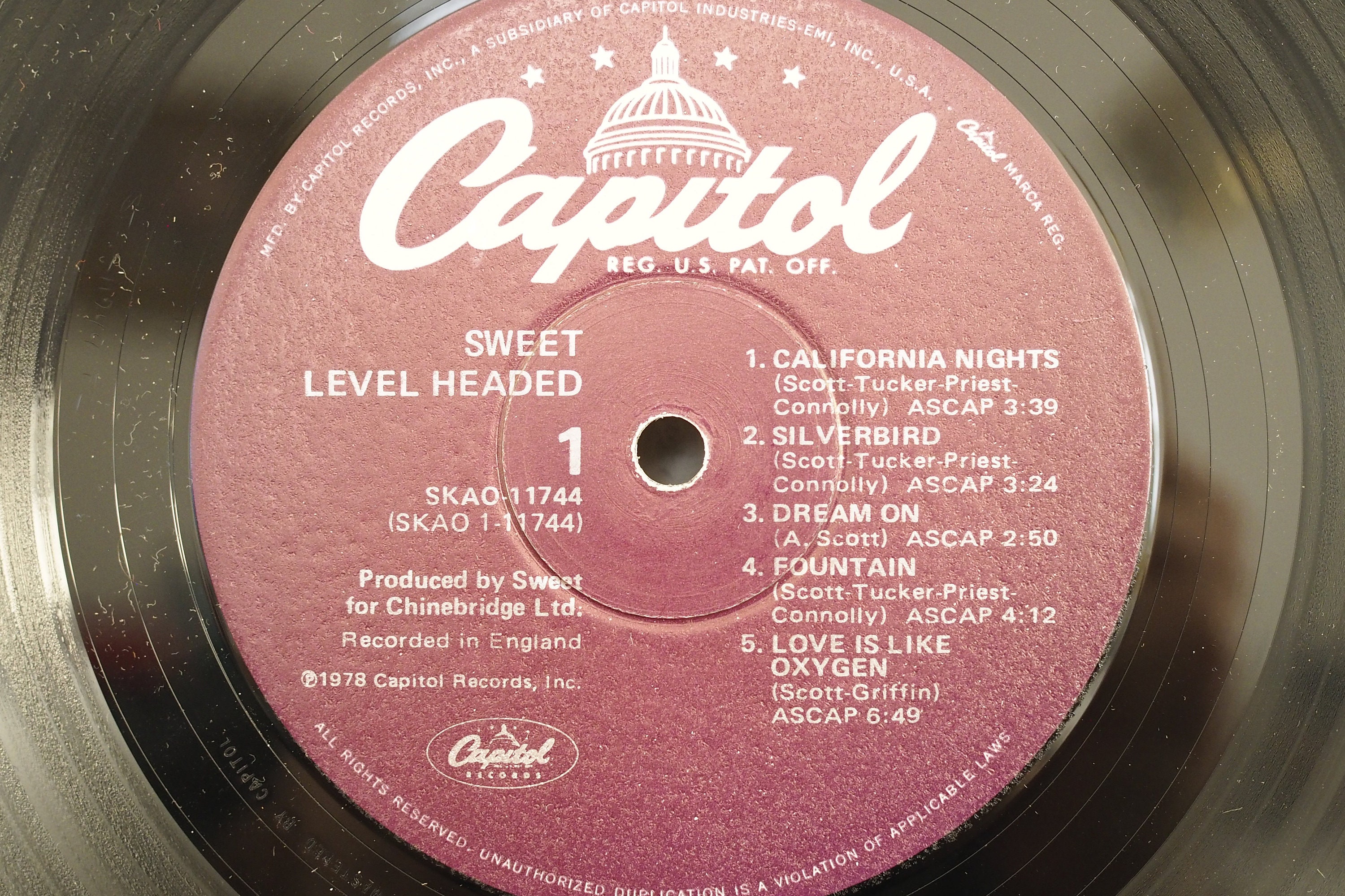 Sweet Level Headed Record Album lp Vinyl Record 33RPM Capital | Etsy