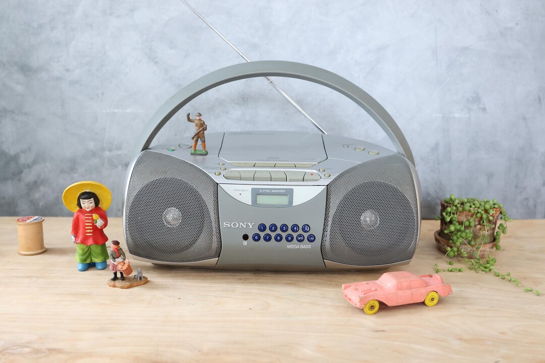 Sony Cfd-5200 Portable Boombox Vintage Cassette Deck/cd Player Tape ...