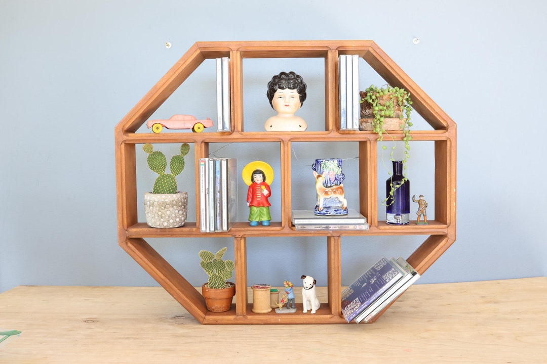 Wooden CD Holder Display Rack Wall Hanging Shelf MCM Style - Etsy