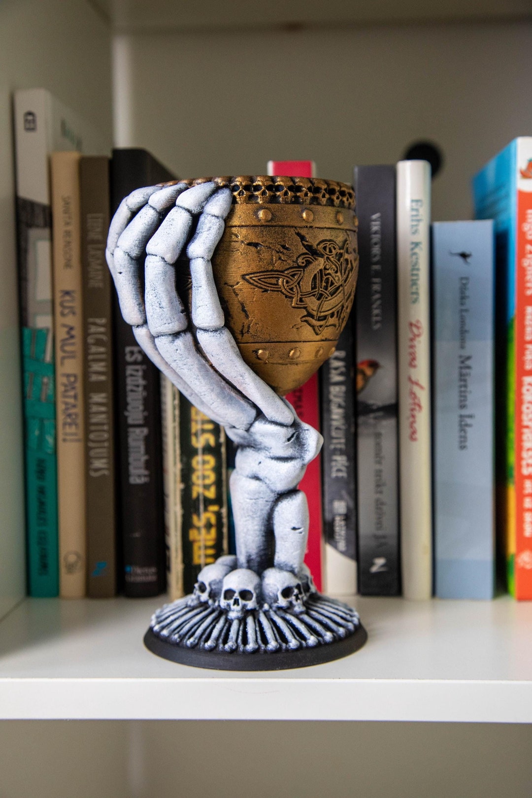 Skull Goblet, Skeleton Hand Goblet, 3D Printed and Hand Painted, Gothic ...