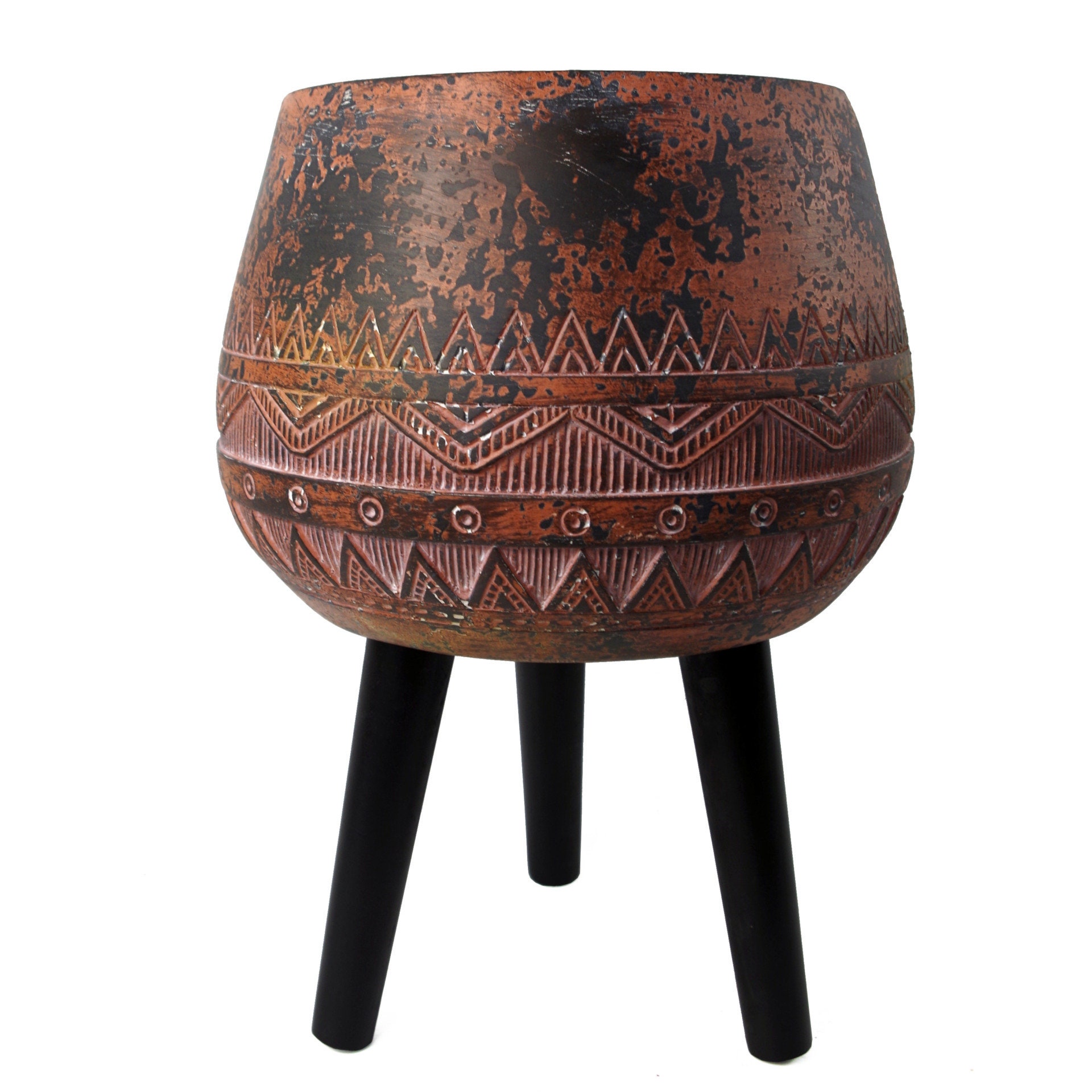 44cm X 30cm Large Zaturn Planter Brown / Black With Legs Large - Etsy UK