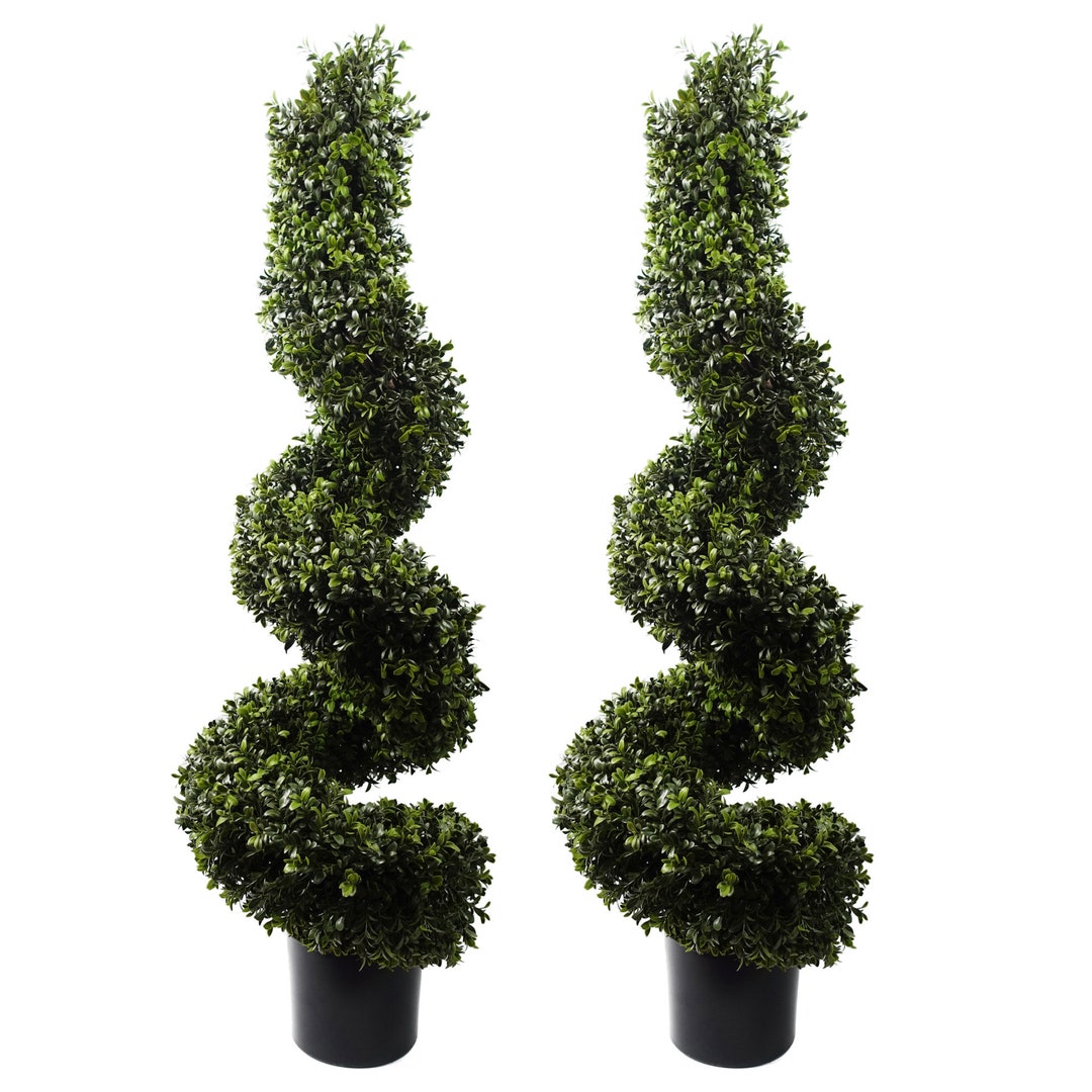 120cm Pair of Spiral Boxwood Artificial Tree UV Resistant Outdoor - Etsy