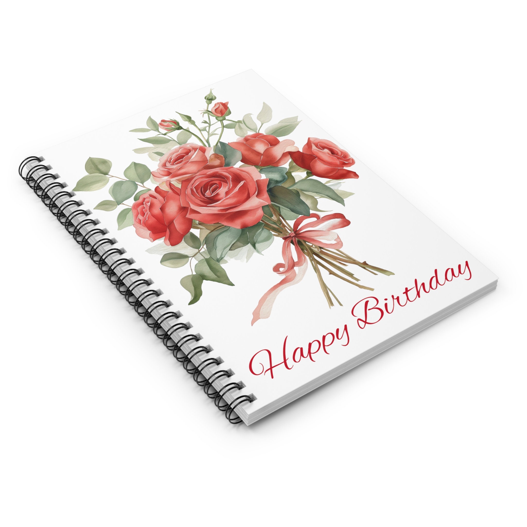 June Red Rose Birthday Spiral Notebook Ruled Line - Etsy