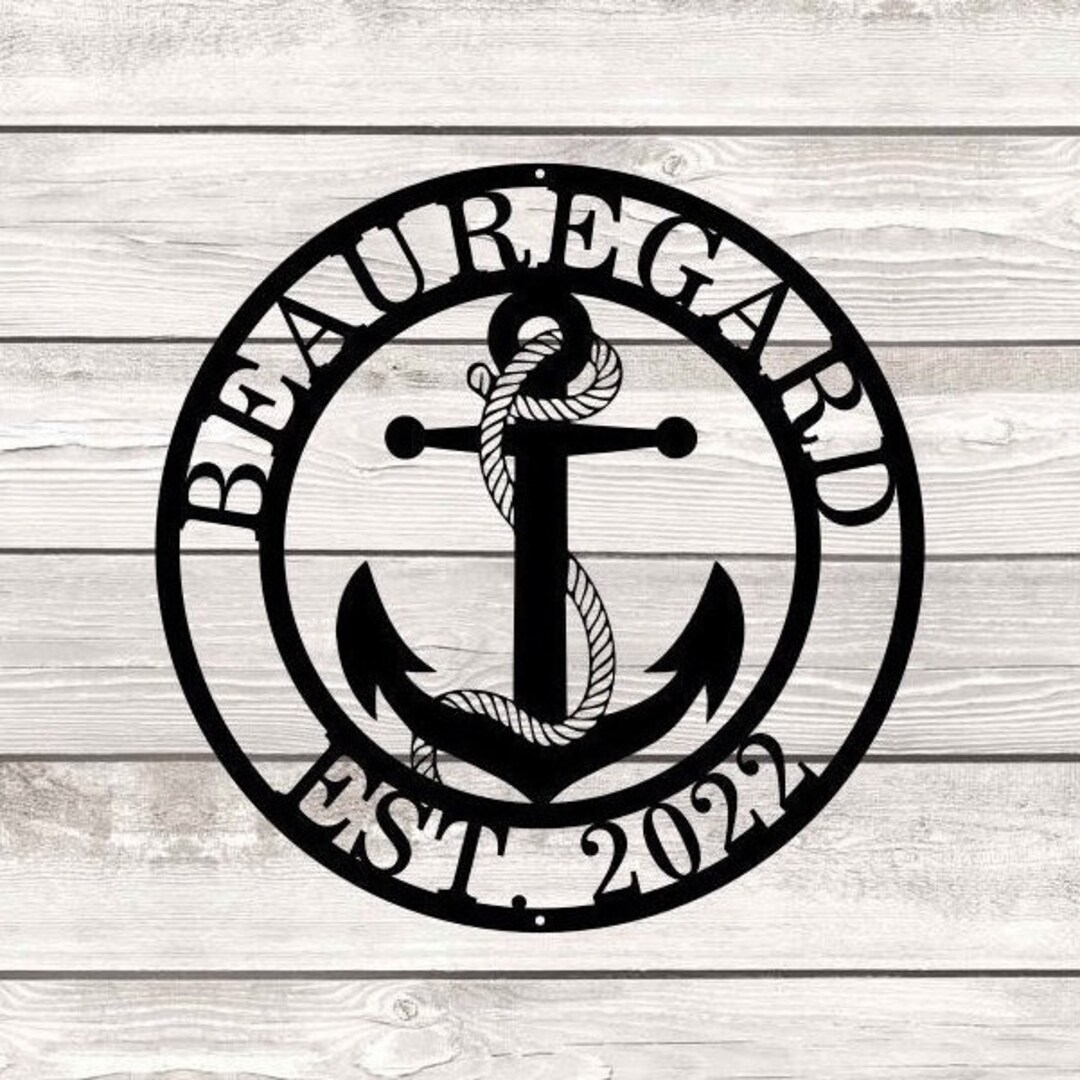 Custom Metal Anchor Sign Metal Wall Art Nautical Sign Family Name Sign ...