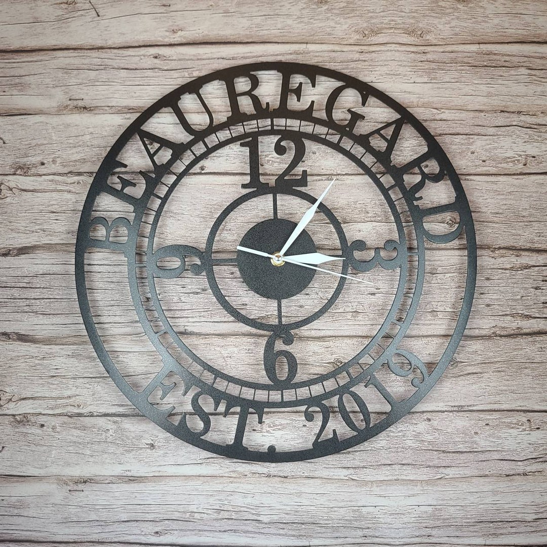 Custom Metal Clock, Personalized Metal Wall Clock, Modern Wall Clock ...