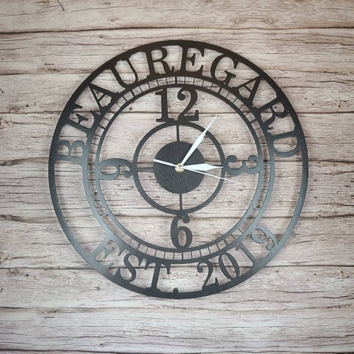 Modern Design Personalized Metal Wall Clock Customized Name - Etsy