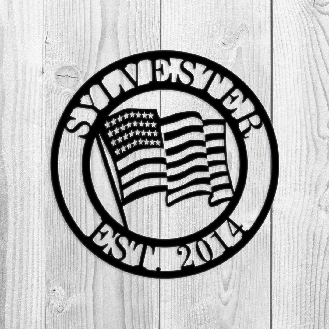Custom Metal Flag Sign, American Flag Decor, United States Metal Art ...