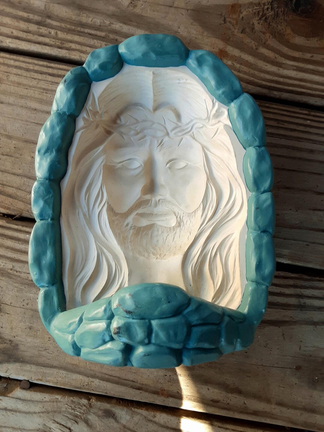 Vintage Ceramic Jesus Face TV Lamp Light up Hologram - Etsy