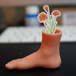 Mini California Poppy Matte Mirror Water Resistant Sticker - Etsy