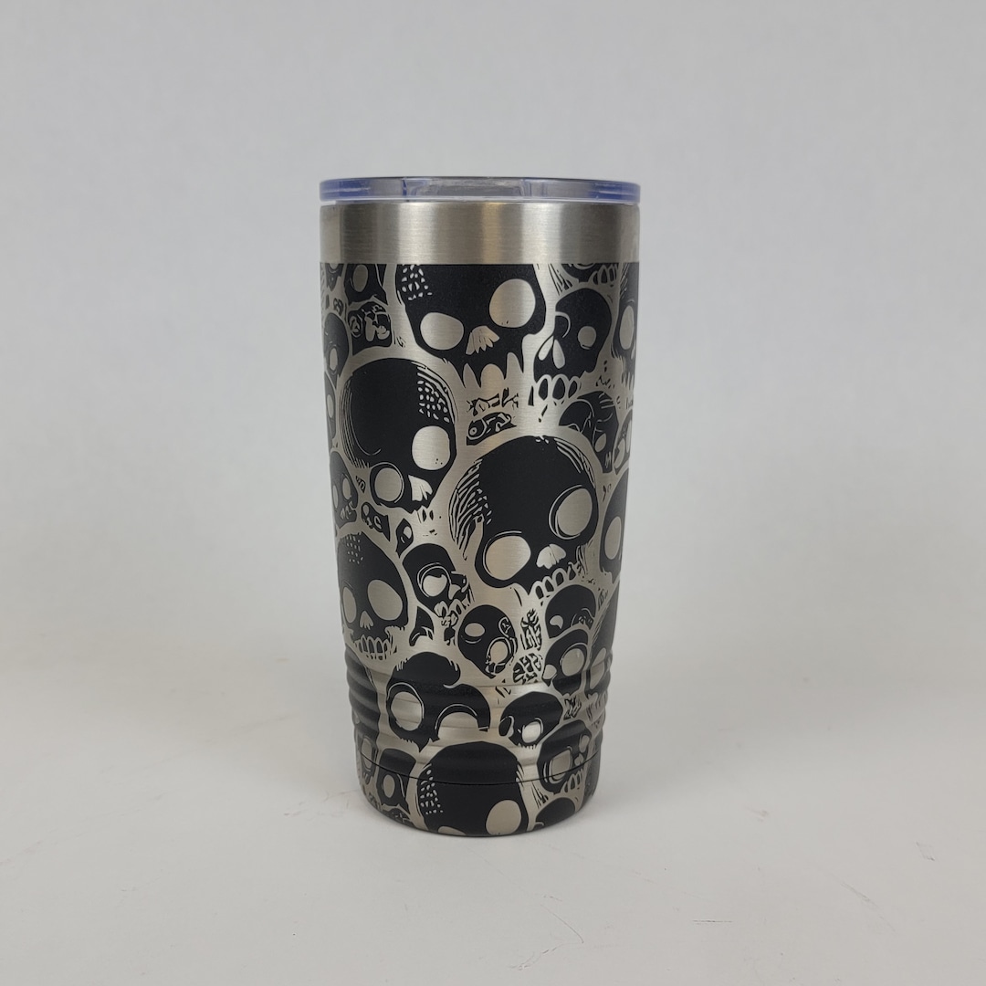 Skulls Engraved 20 Oz Polar Camel Tumbler Unique Laser-etched Drinkware for Goth, Halloween, and ...