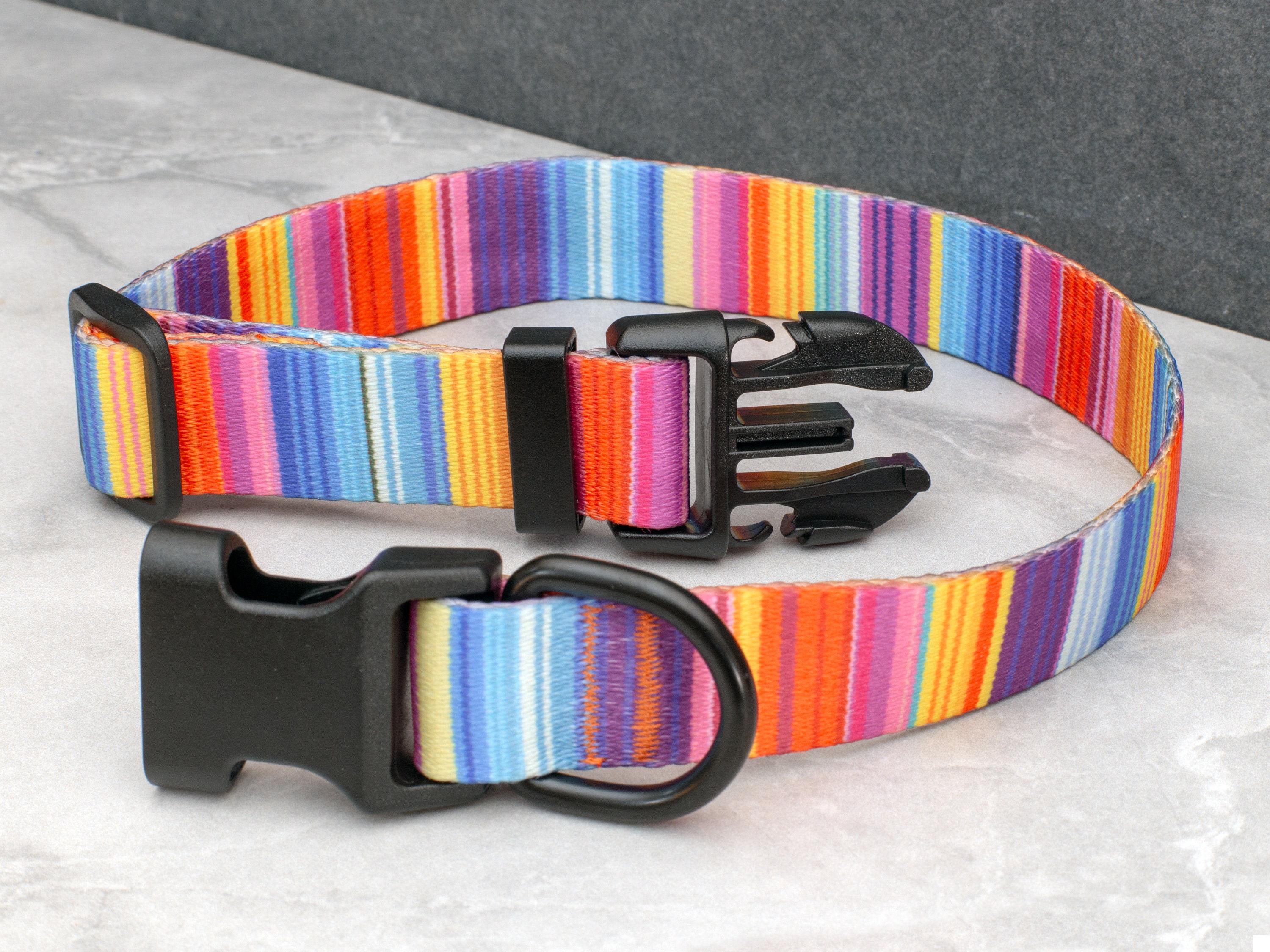 Bright Stripes Dog Collar - Pattern | Colorful | Modern - Etsy