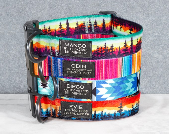 Personalized Dog Collar Laser Engraved Monogram Pet Id Tag Silver Gold ...