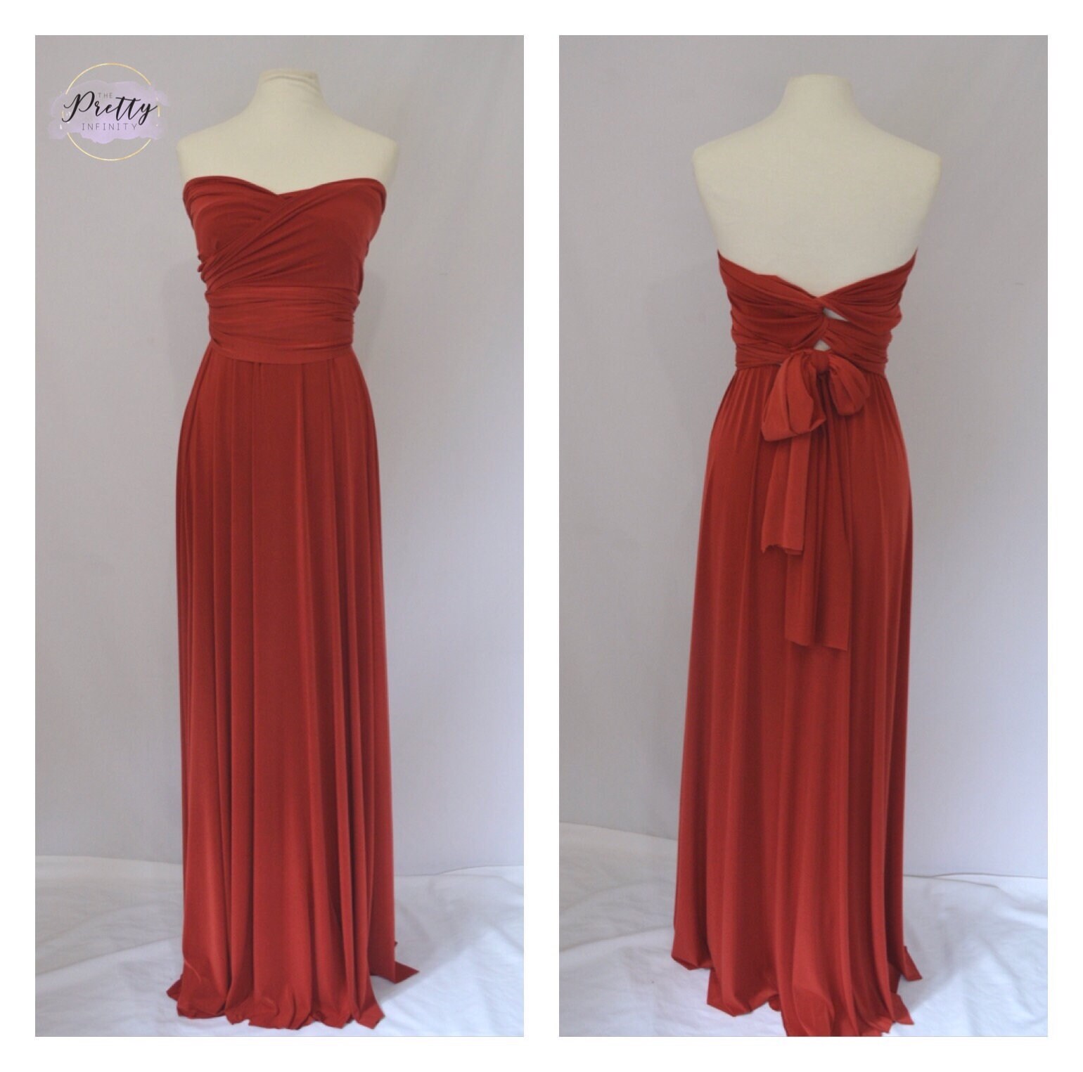 RUST RED Multiway Dress Bridesmaid Dress Infinity Dress Twist - Etsy UK