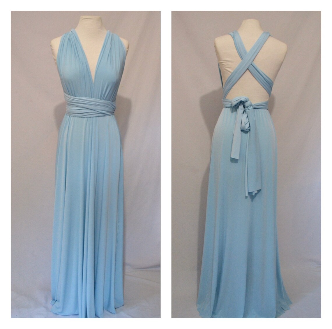 Sky Blue Infinity Dress Bridesmaid Dress Twist Wrap Dress | Etsy