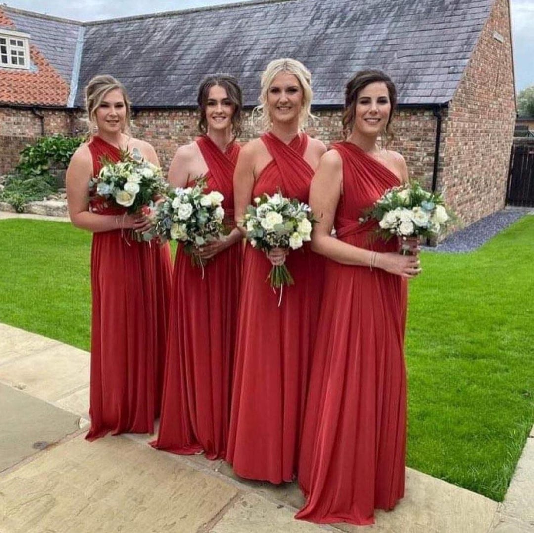 RUST RED Multiway Dress Bridesmaid Dress Infinity Dress Twist Wrap ...