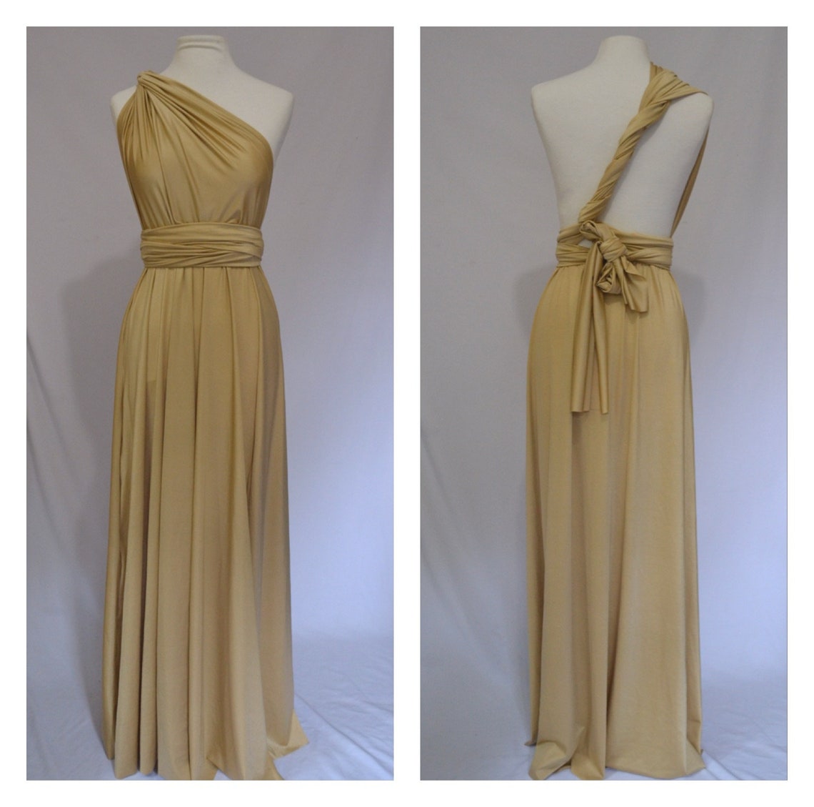 Gold Bridesmaid Dress Infinity Dress Twist Wrap Dress Prom - Etsy