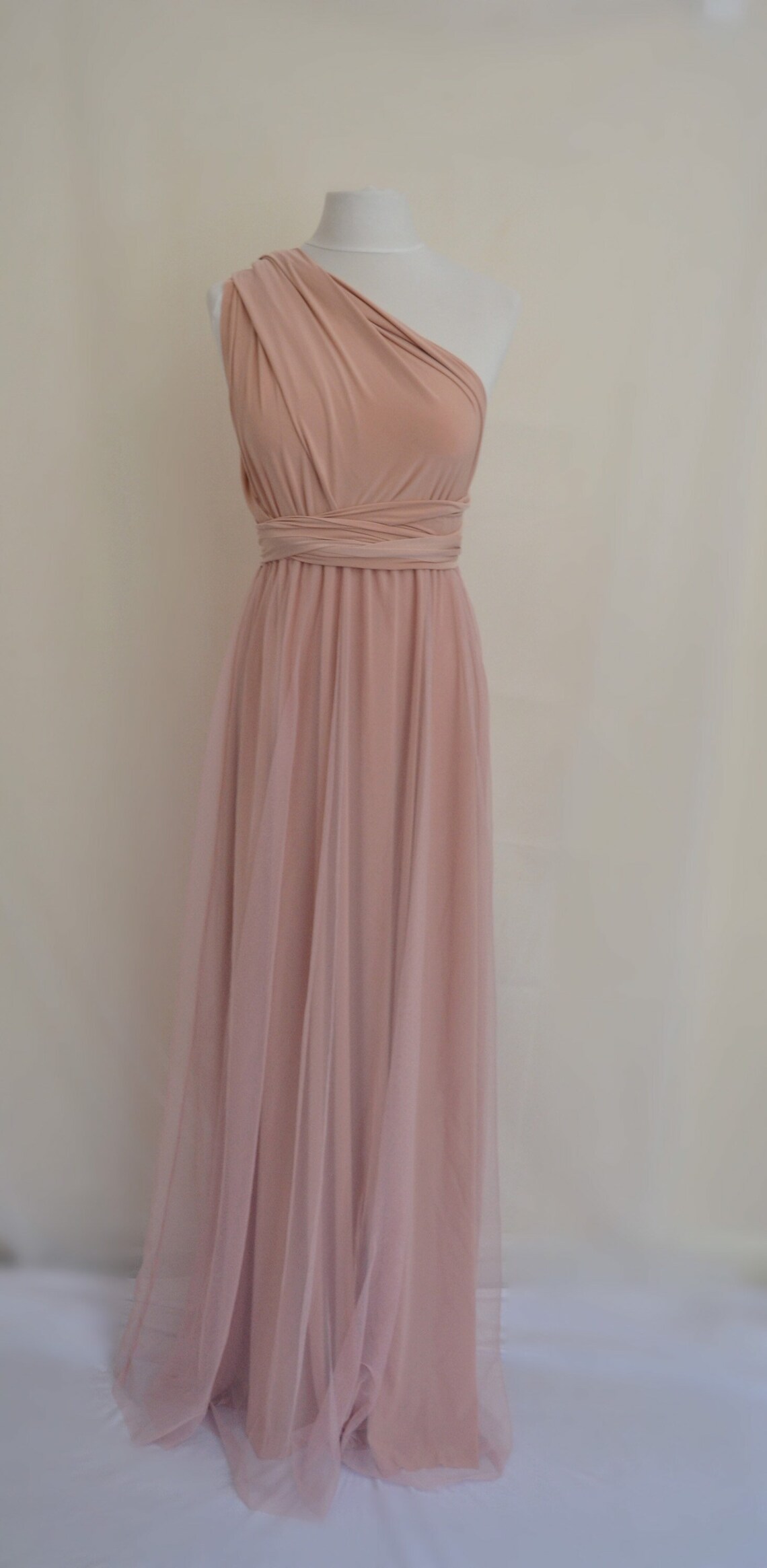 TEA ROSE TULLE Bridesmaid Dress Infinity Dress Twist Wrap - Etsy UK