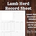 Lamb Herd Record Sheet - Instant Digital Download - Editable! - Lamb ...