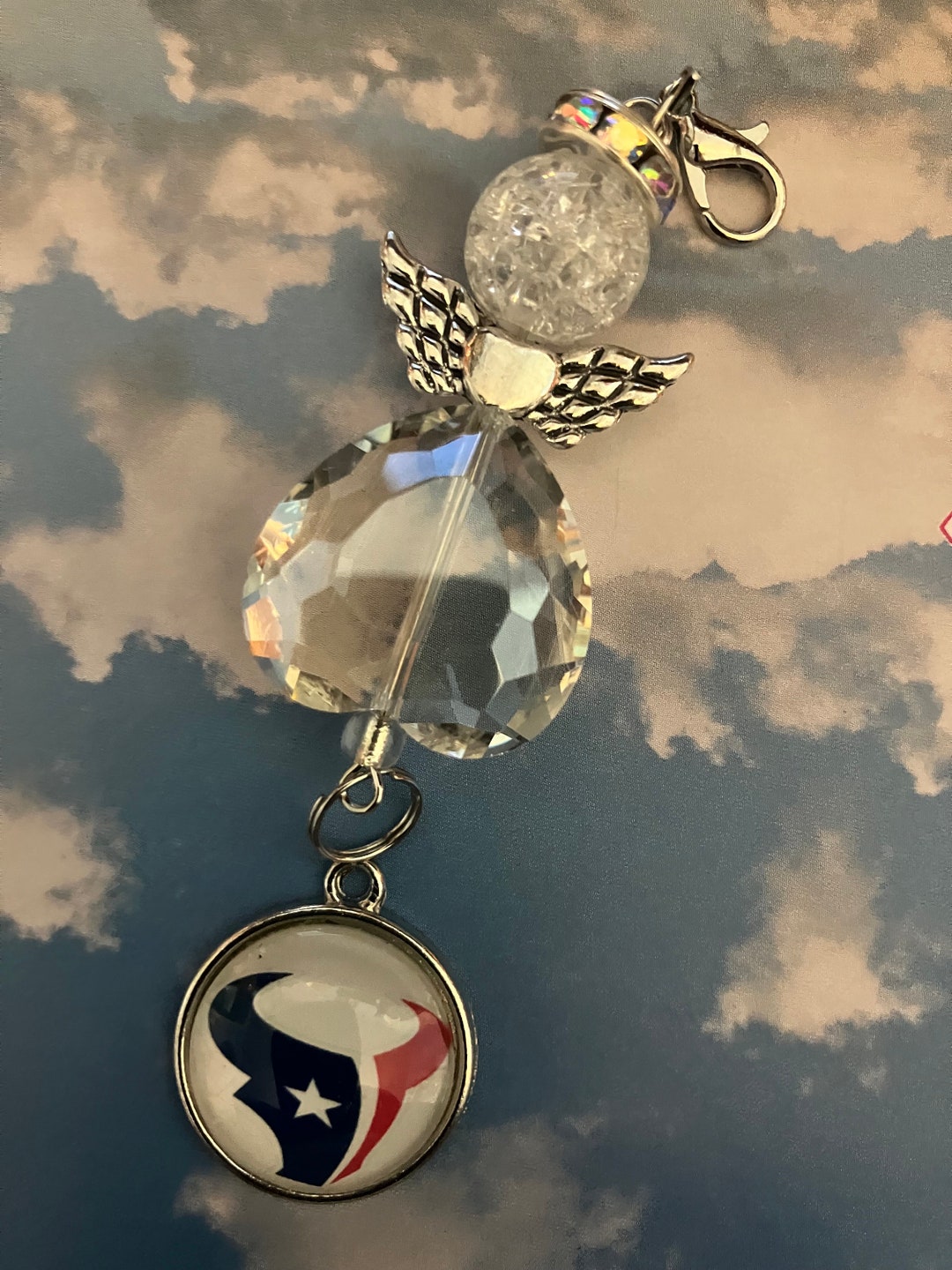 HOUSTON TEXANS NFL Football Logo Guardian Angel Charm - Etsy