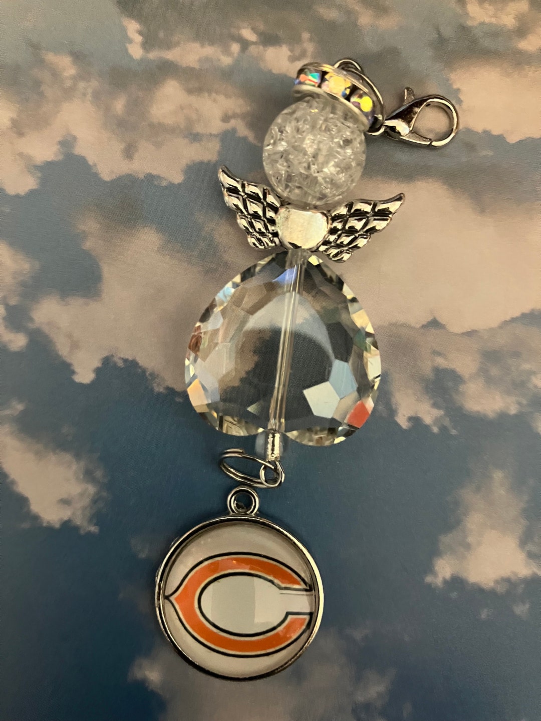 CHICAGO BEARS NFL Football Logo Guardian Angel Charm - Etsy