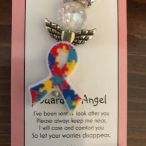Autism Puzzle Piece Awareness Ribbon Guardian Angel Charm - Etsy