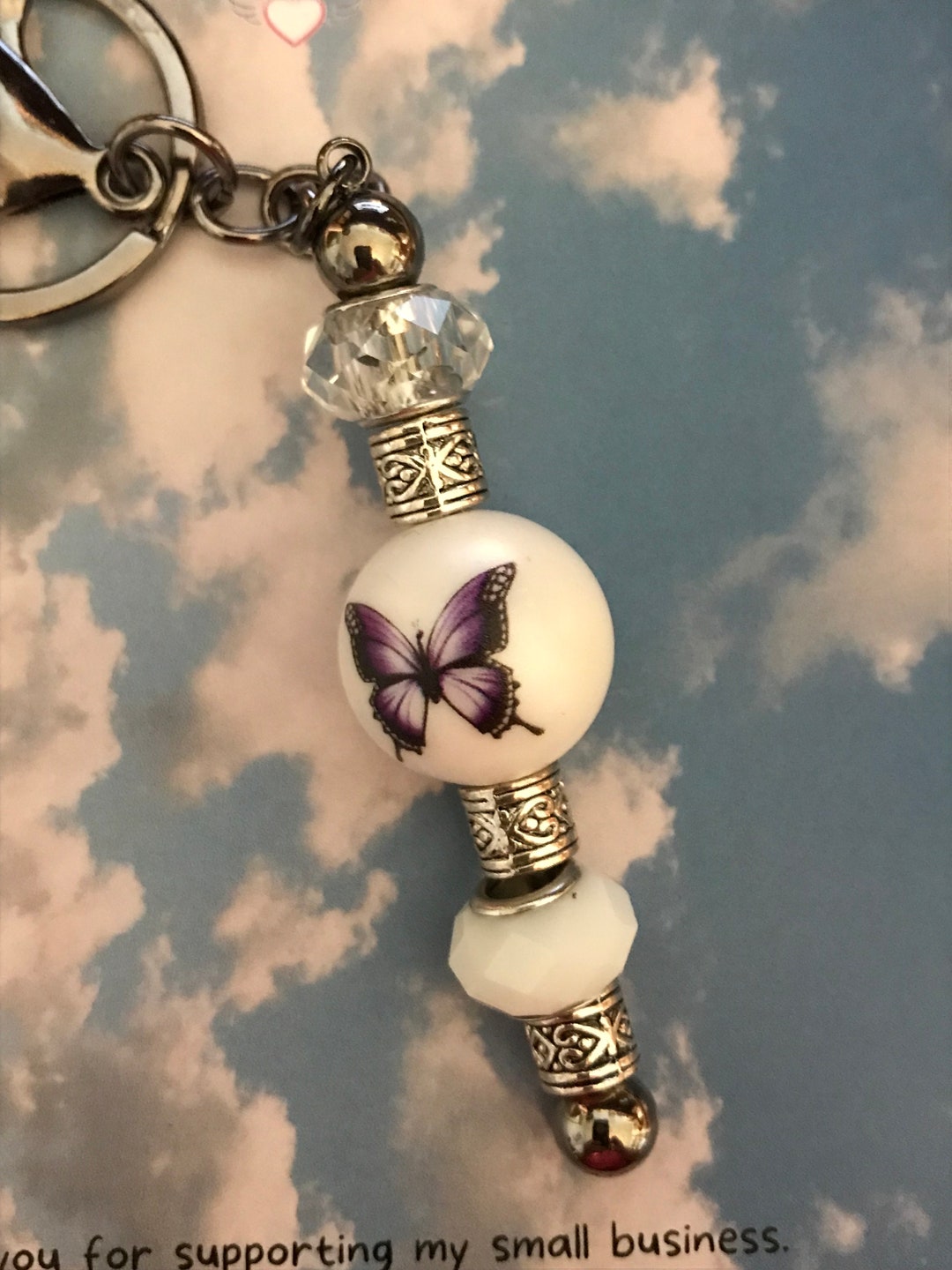 Butterfly Purple Alzheimers Memory Key Chain - Etsy