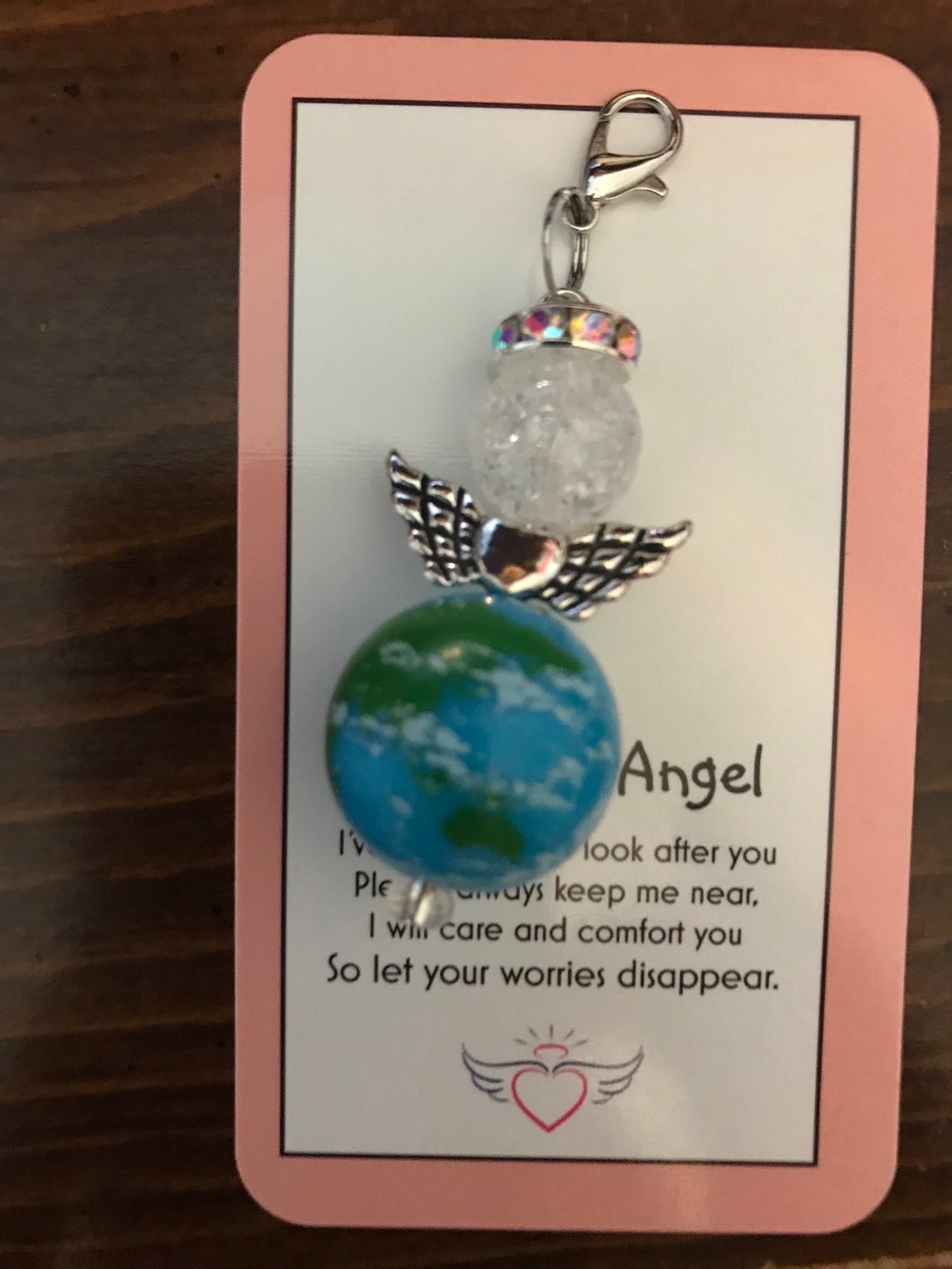 Save the Earth Recycle Green World Guardian Angel Charm - Etsy