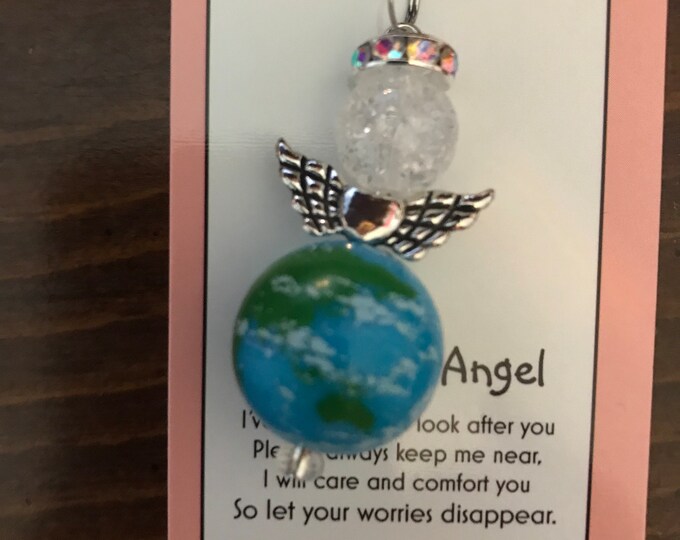 Save the Earth Recycle Green World Guardian Angel Charm - Etsy