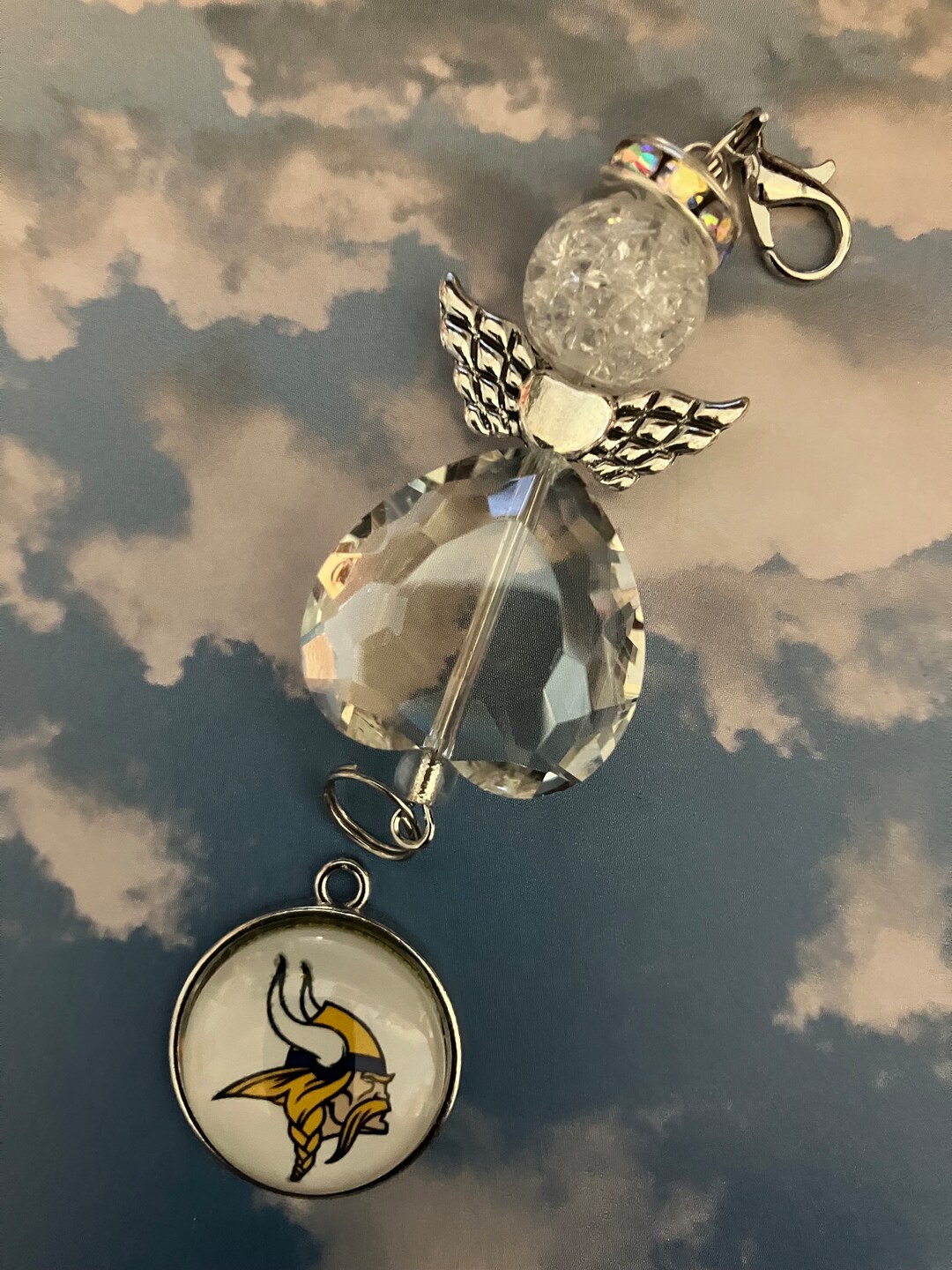 MINNESOTA VIKINGS NFL Football Logo Guardian Angel Charm - Etsy