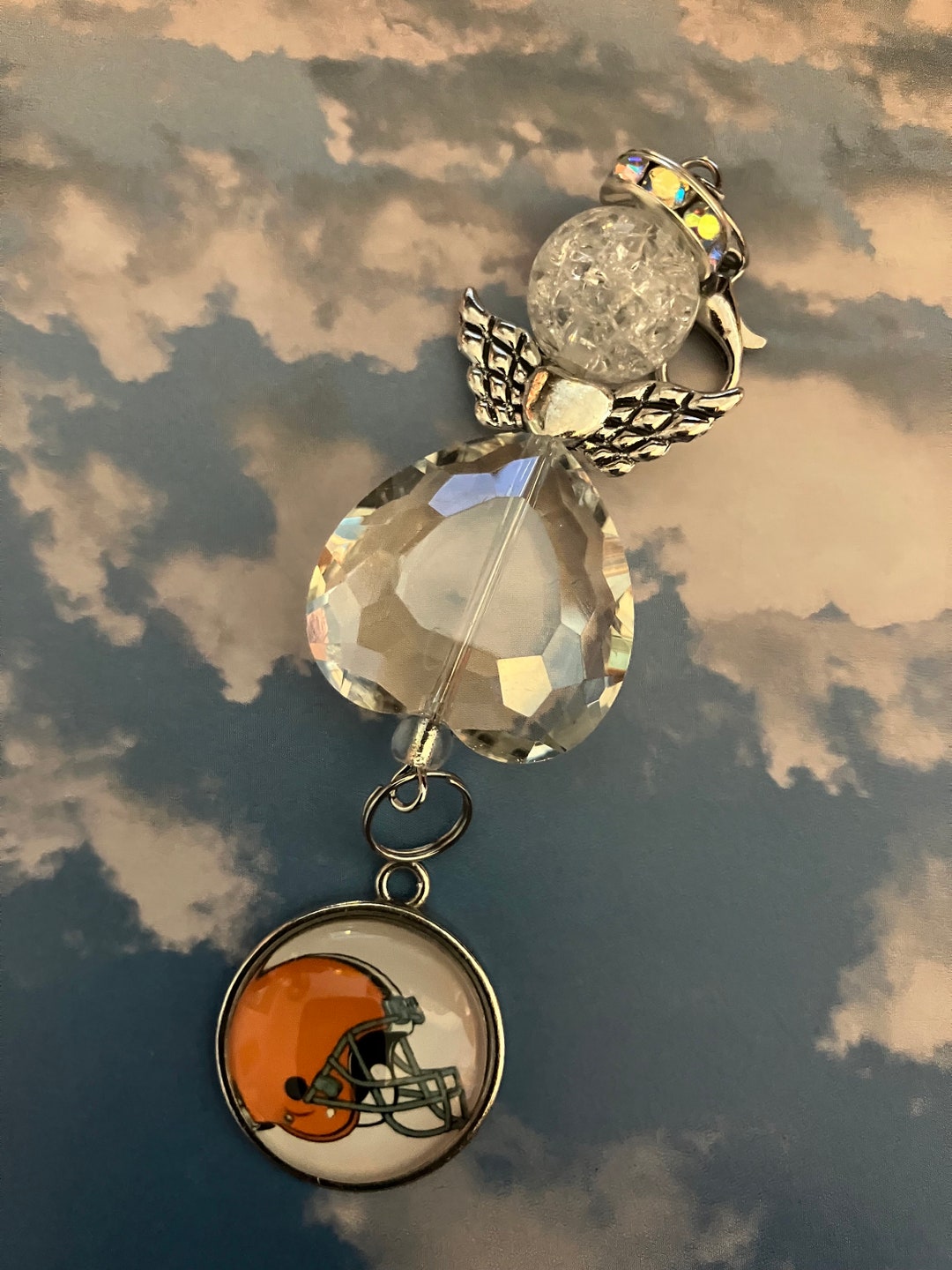 CLEVELAND BROWNS NFL Football Logo Guardian Angel Charm - Etsy