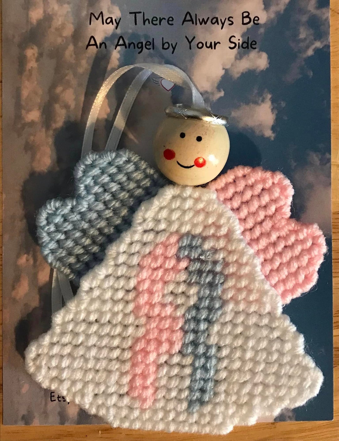 Pink Blue Awareness Ribbon Angel Handcrafted Ornament - Etsy
