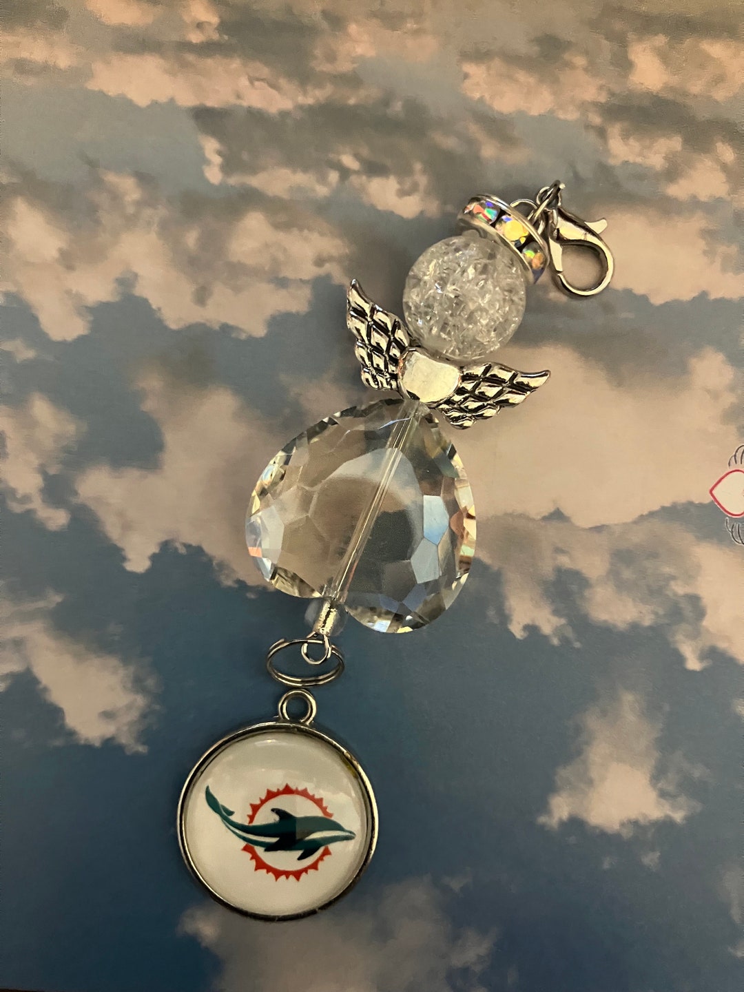 MIAMI DOLPHINS NFL Football Logo Guardian Angel Charm - Etsy