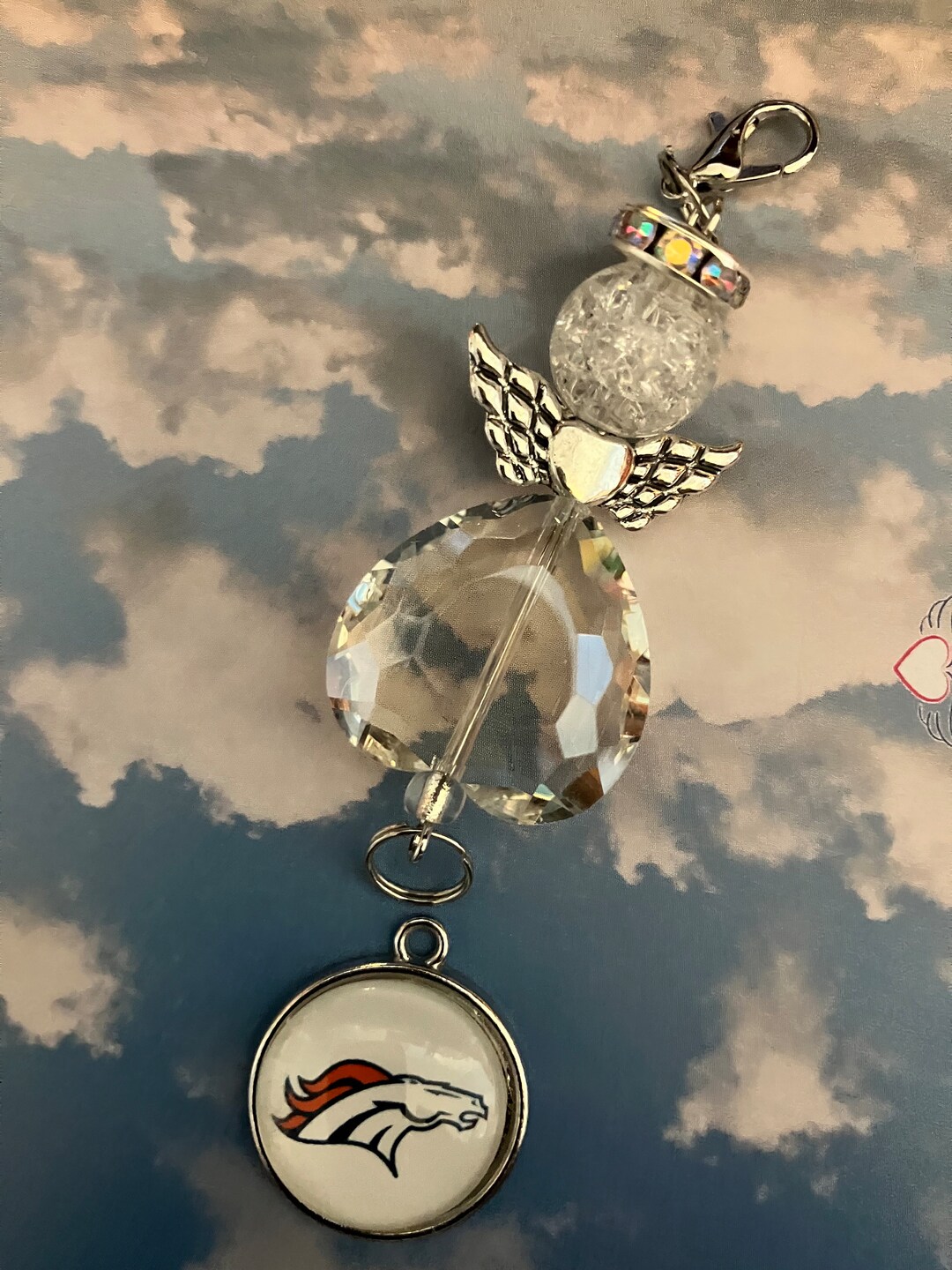 DENVER BRONCOS NFL Football Logo Guardian Angel Charm - Etsy