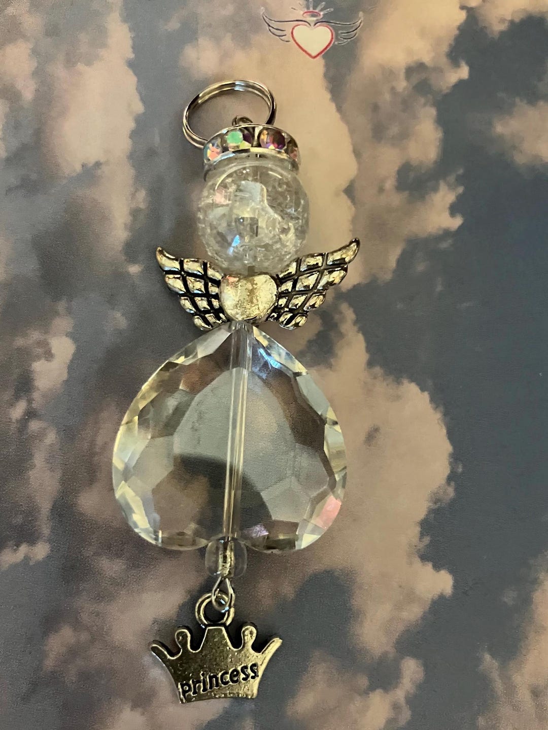 Princess Crown Guardian Angel Charm Zipper Pull - Etsy