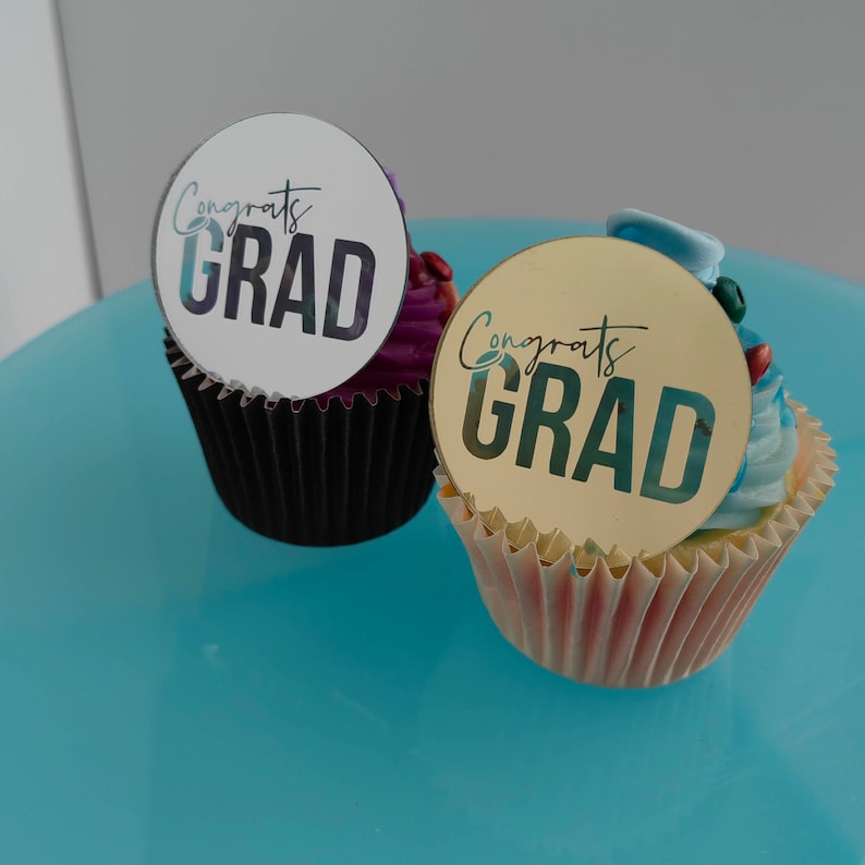 Cheers to Success: Congratulations Cupcake Toppers Acrylic Cupcake ...