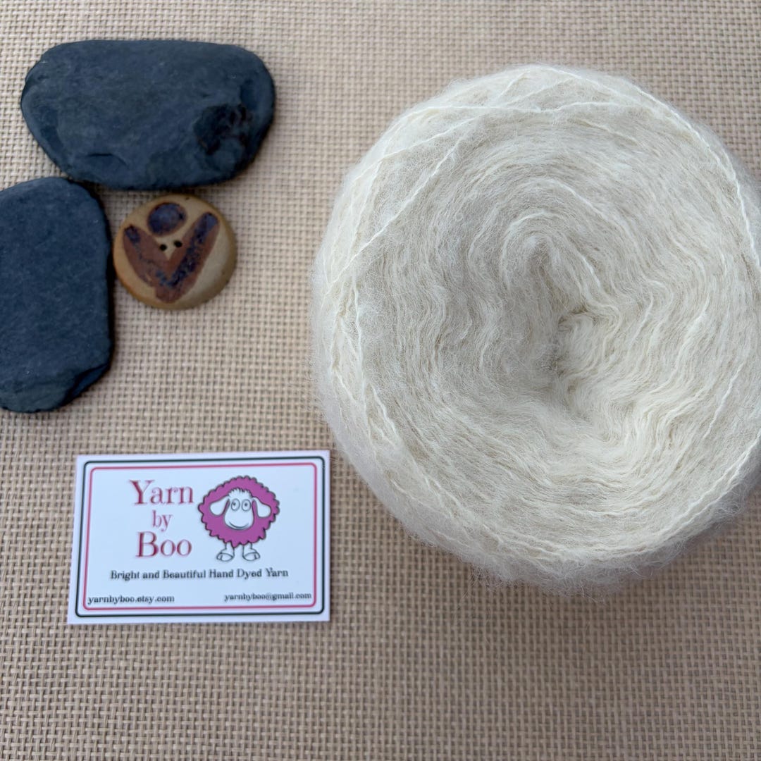 Snowflake - Undyed 4ply Natural Fluff Yarn - Etsy