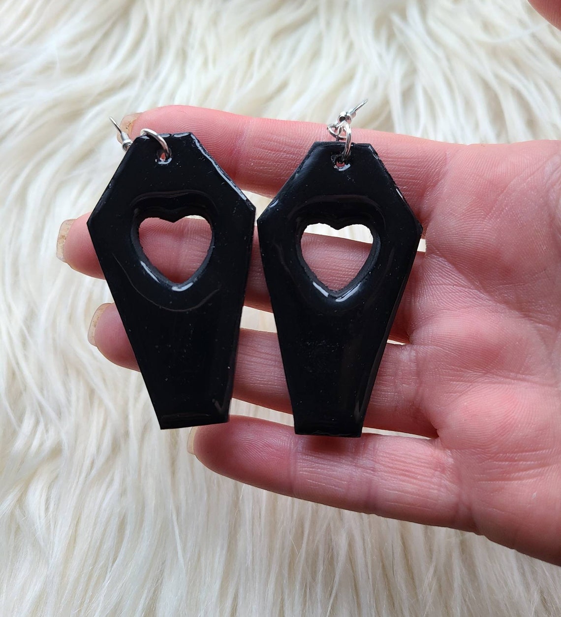Black Coffin Earrings Dangle Coffin Jewelry Goth Earrings - Etsy