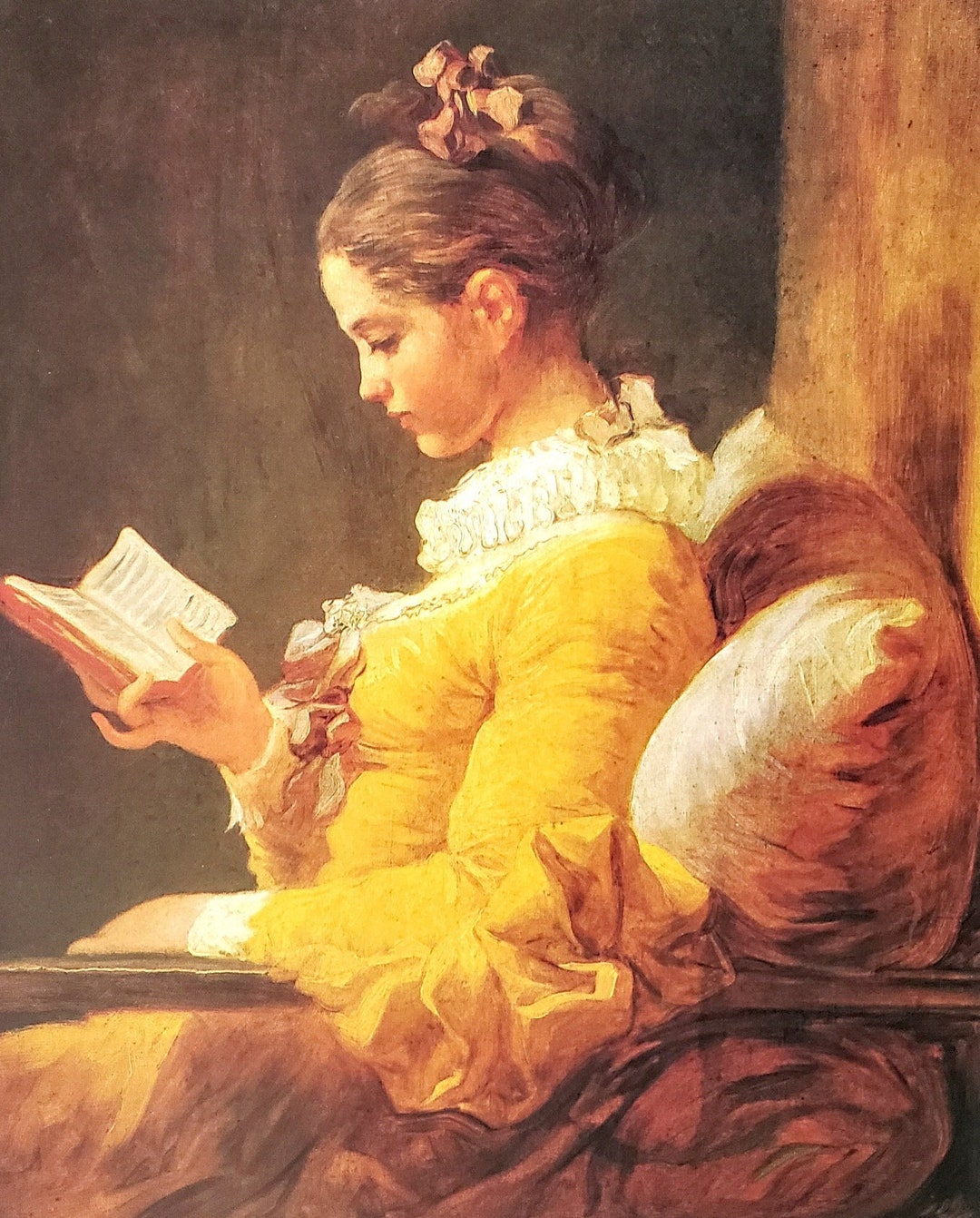 Young Girl Reading by Jean-honoré Fragonard Book Plate 18th Century 9.5 ...