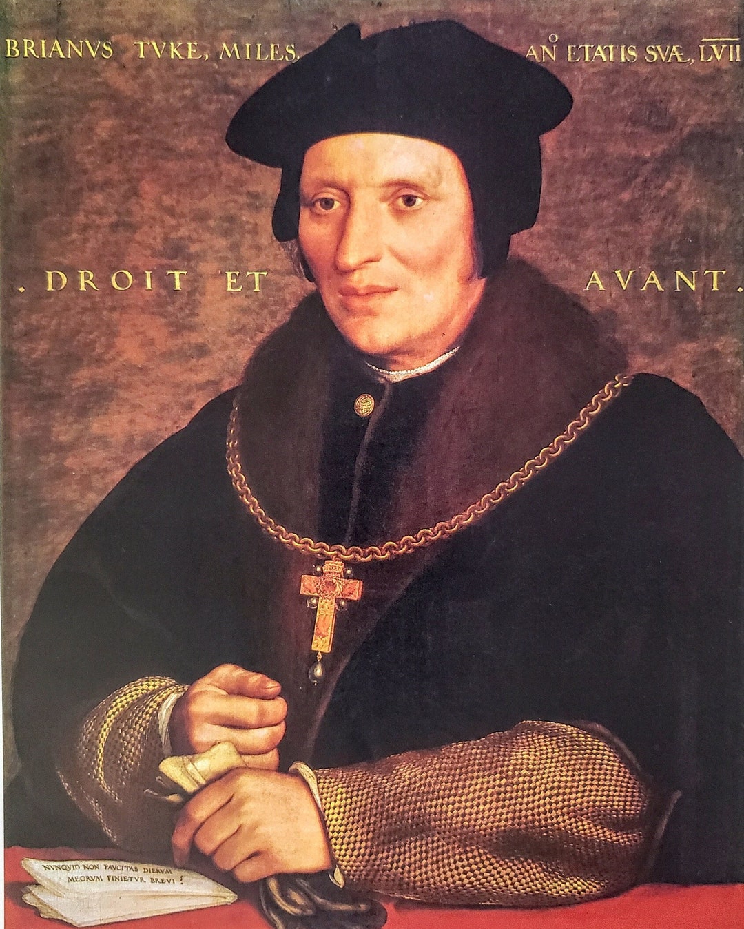 Sir Brian Tuke by Hans Holbein the Younger Book Plate 16th Century 9.5 ...