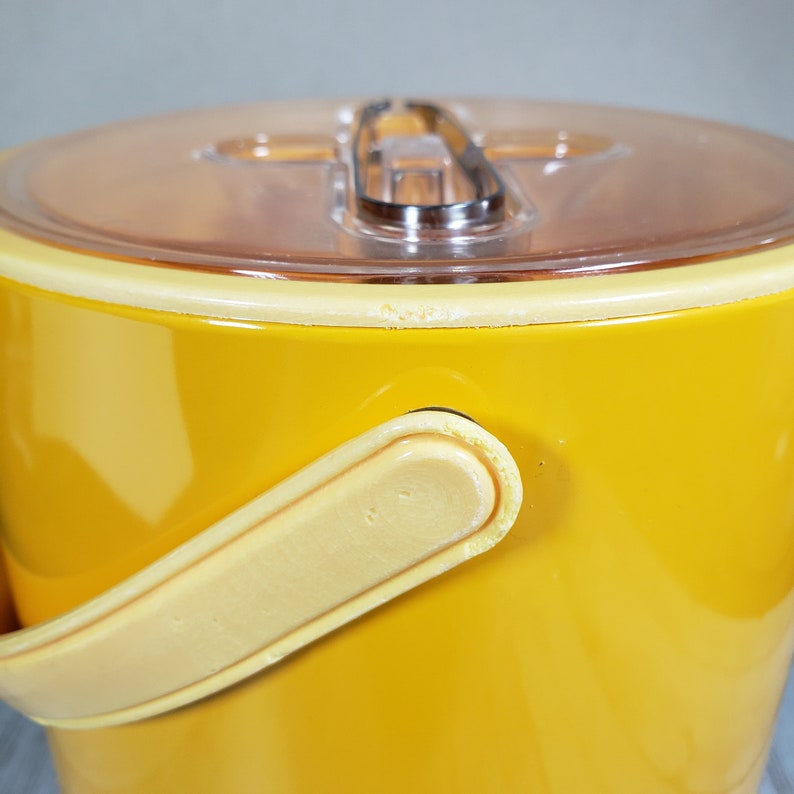 Yellow Drulane Ice Bucket With Lid Handle Insert Tongs Four - Etsy