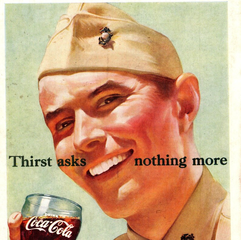 Collectibles Advertisements Art & Collectibles 1951 Coke USMC US Marine ...