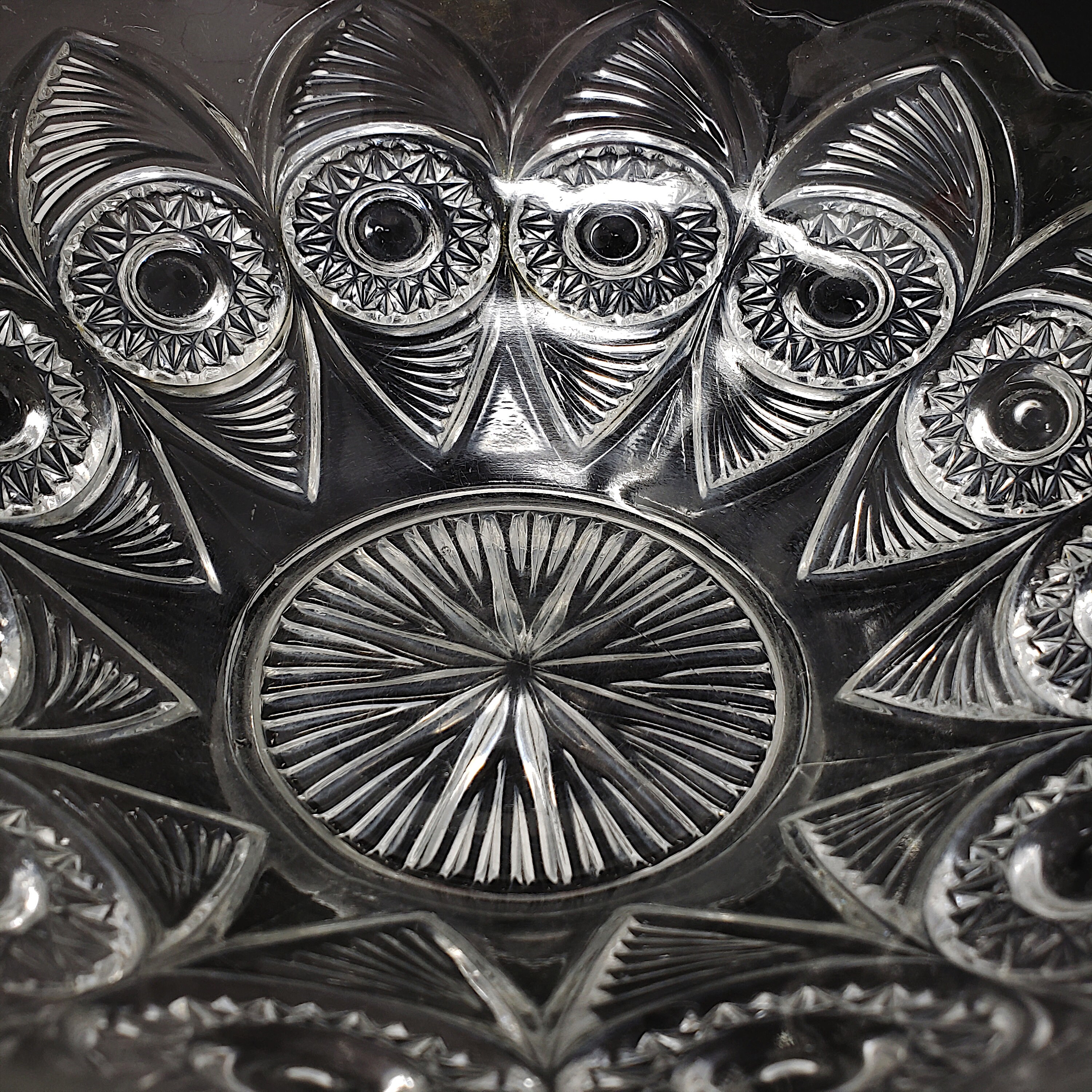 EAPG Bullseye and Fan 8-3/4” Glass Bowl | Antique US Glass #15090 ...