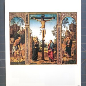 Galitzin Triptych by Pietro Perugino Book Plate 15th Century 9.5 X 11.5 1975 Reproduction Art ...