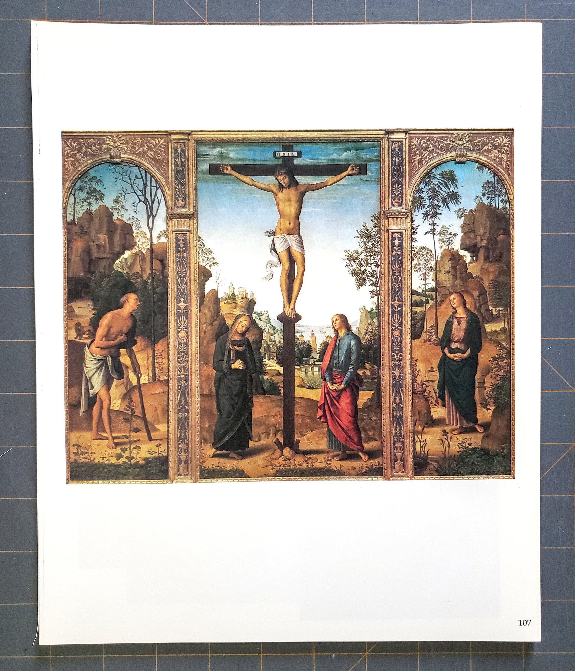 Galitzin Triptych by Pietro Perugino Book Plate 15th Century 9.5 X 11.5 ...
