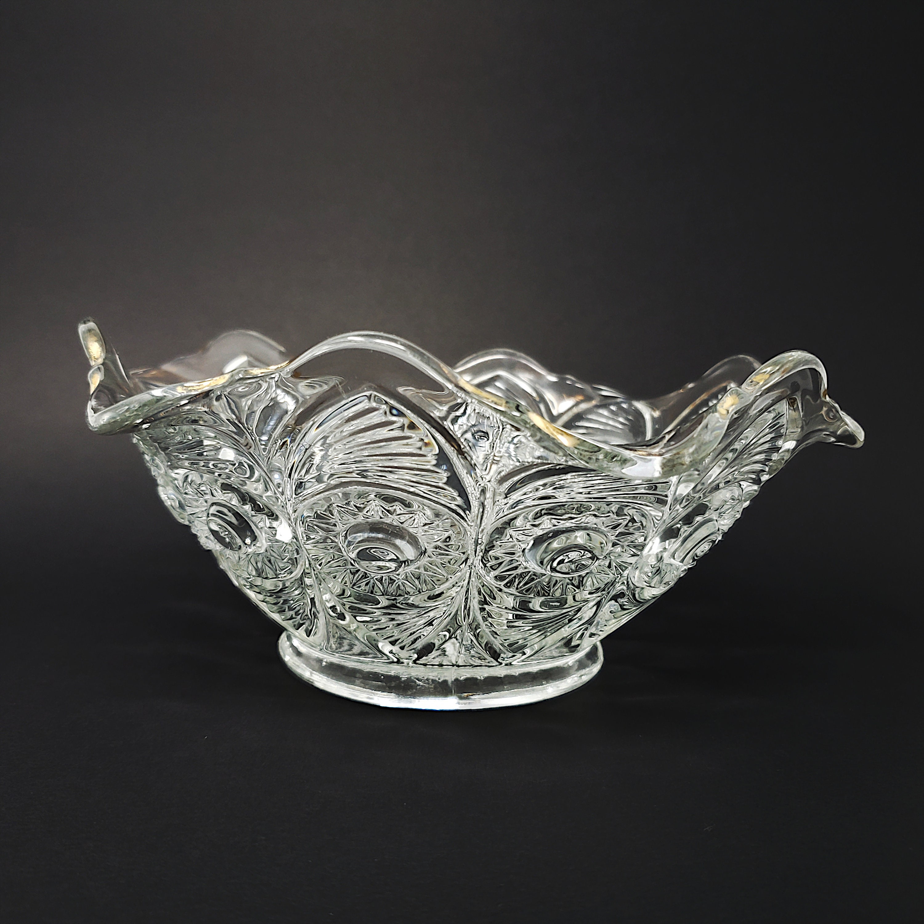 EAPG Bullseye and Fan 8” Glass Bowl | US Glass Company #15090 | Daisies ...
