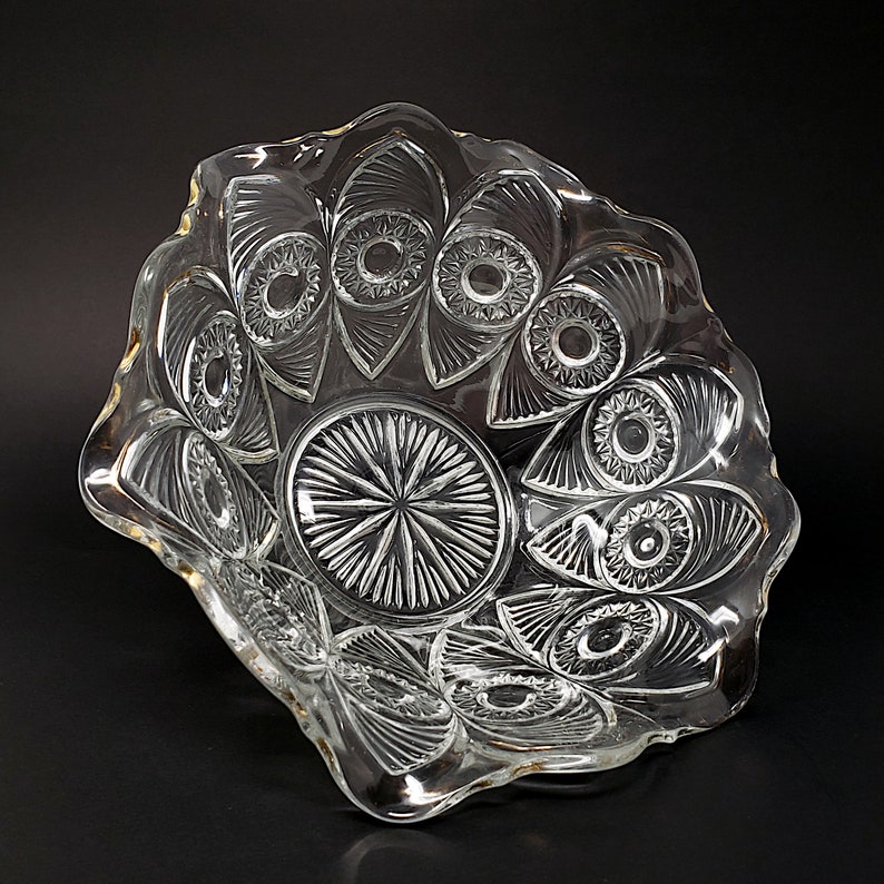 EAPG Bullseye and Fan 8” Glass Bowl | US Glass Company #15090 | Daisies ...