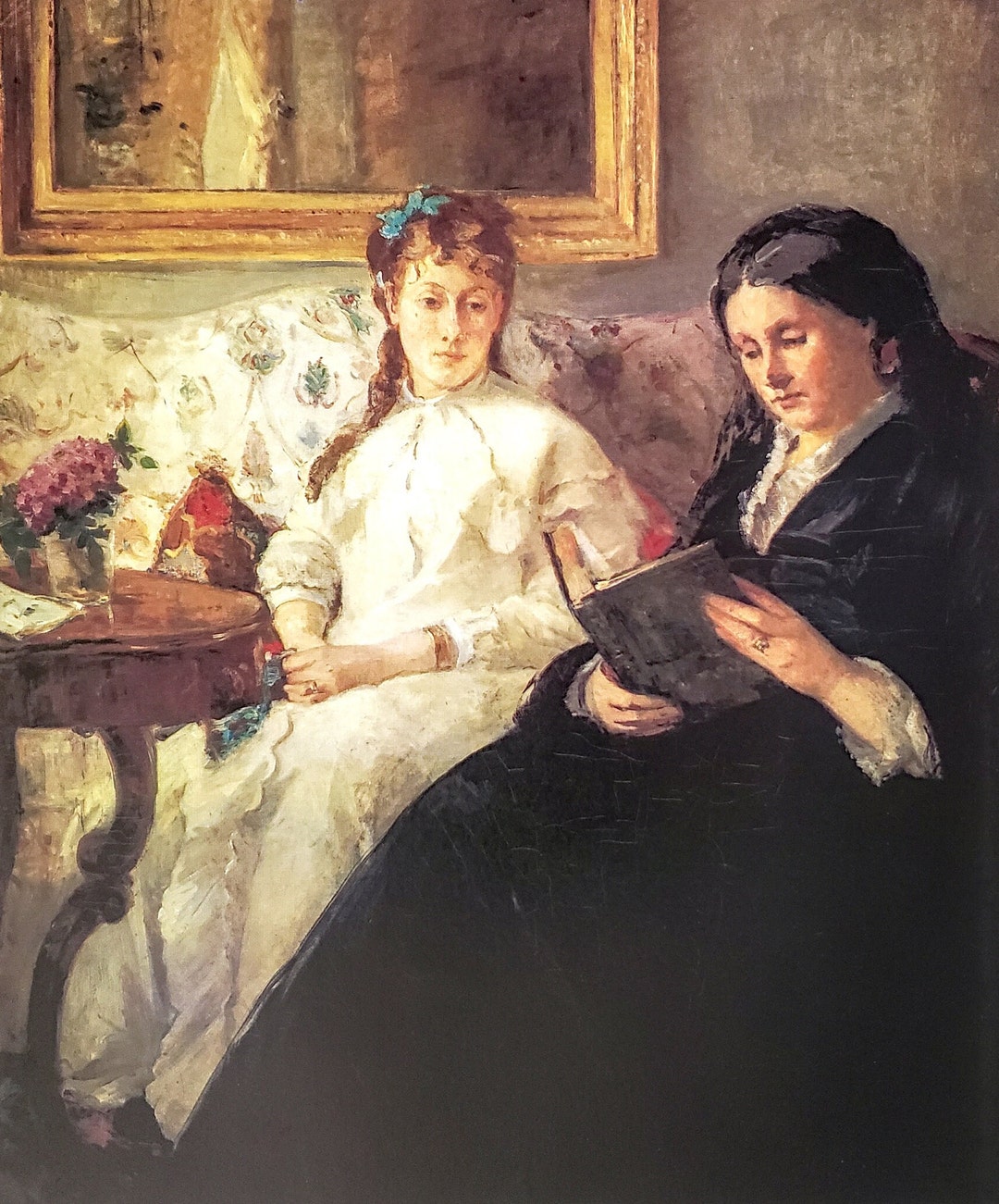 The Mother and Sister of the Artist by Berthe Morisot Book Plate 19th ...