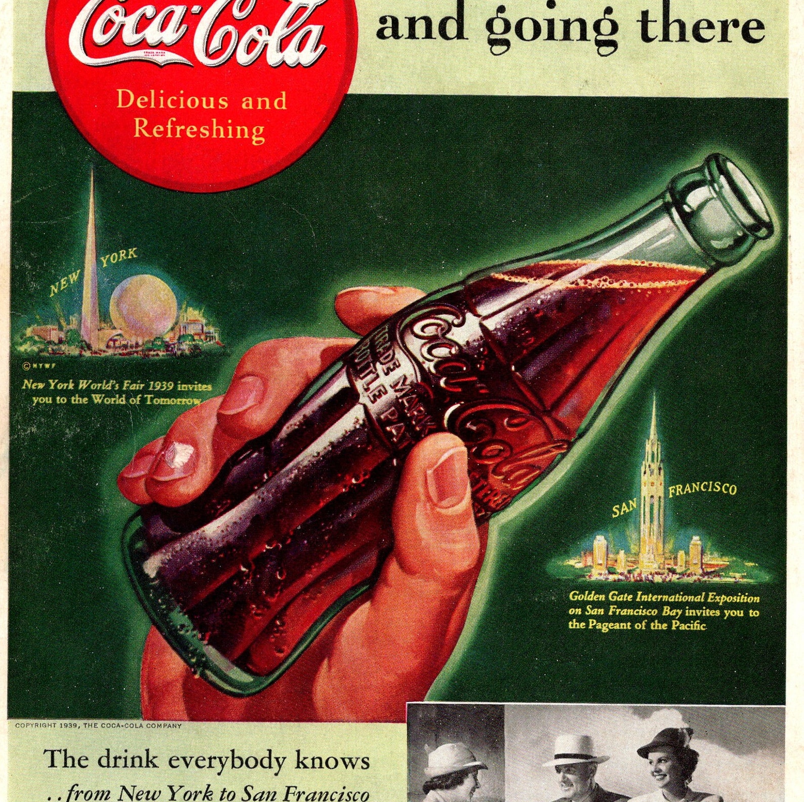 1939 Coke PRINT AD New York Worlds Fair Golden Gate International ...