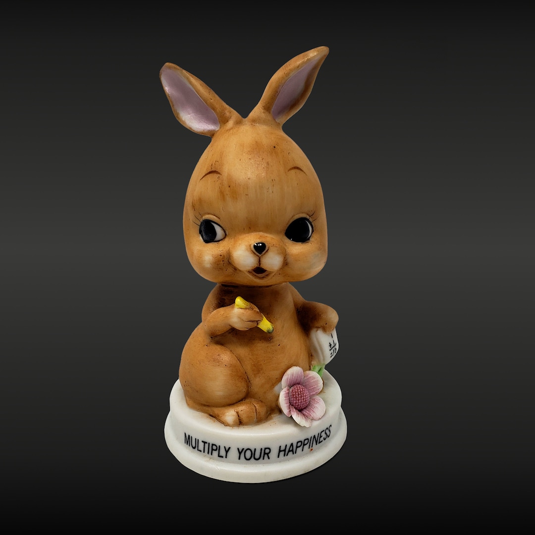 Multiply Your Happiness Math Rabbit Vintage Hand-painted Ceramic ...