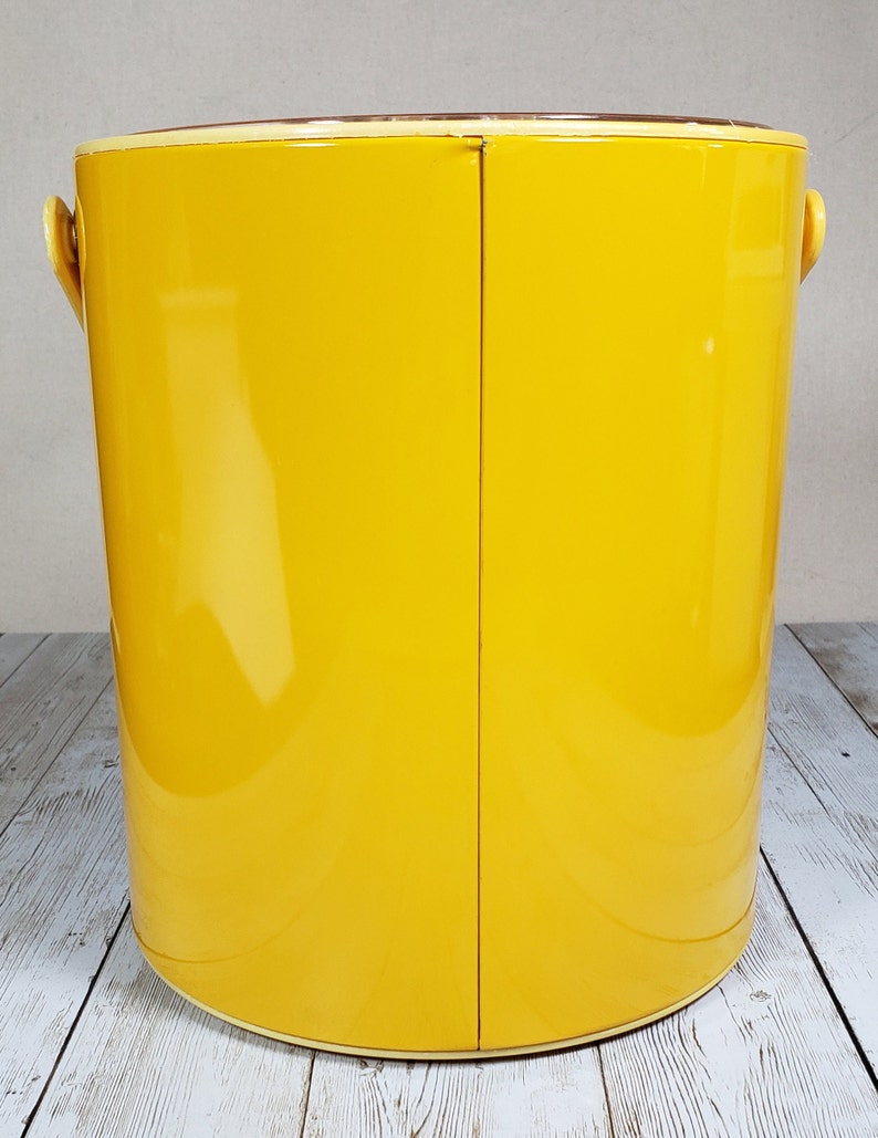 Yellow Drulane Ice Bucket With Lid Handle Insert Tongs Four - Etsy